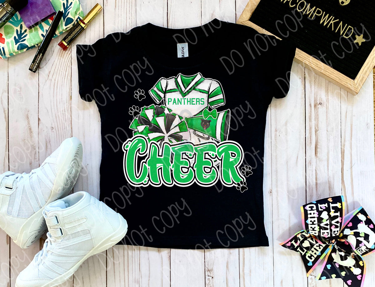 Green Panthers Cheer Digital Design – Lil Bowteek